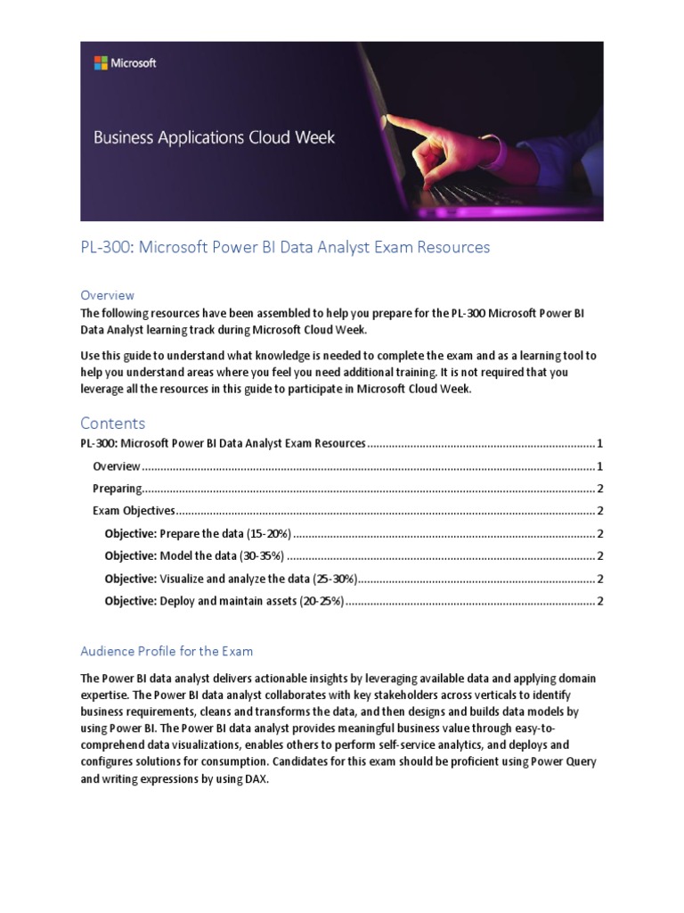 PL-300 Study Guide PDF | PDF | Data | Data Analysis