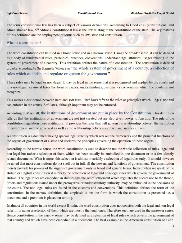 Detailed Constitutional Law Notes PDF | PDF | Public Law | Political ...