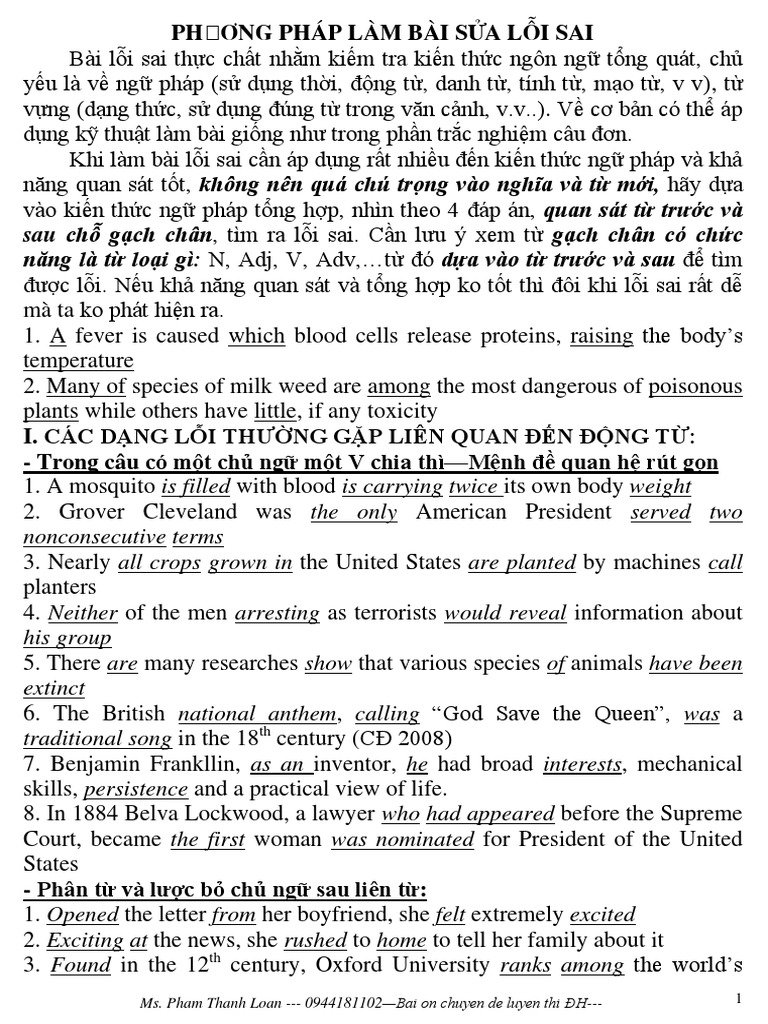 Phuong Phap Lam Bai Loi Sai PDF | PDF