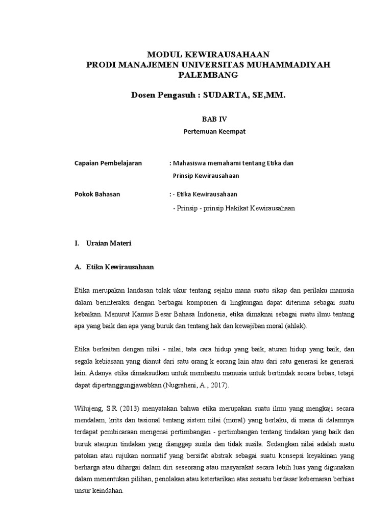 Modul 4 Kewirausahaan | PDF