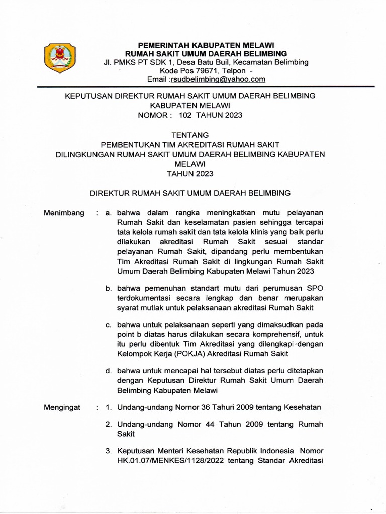 SK Revisi Tim Akre PDF | PDF