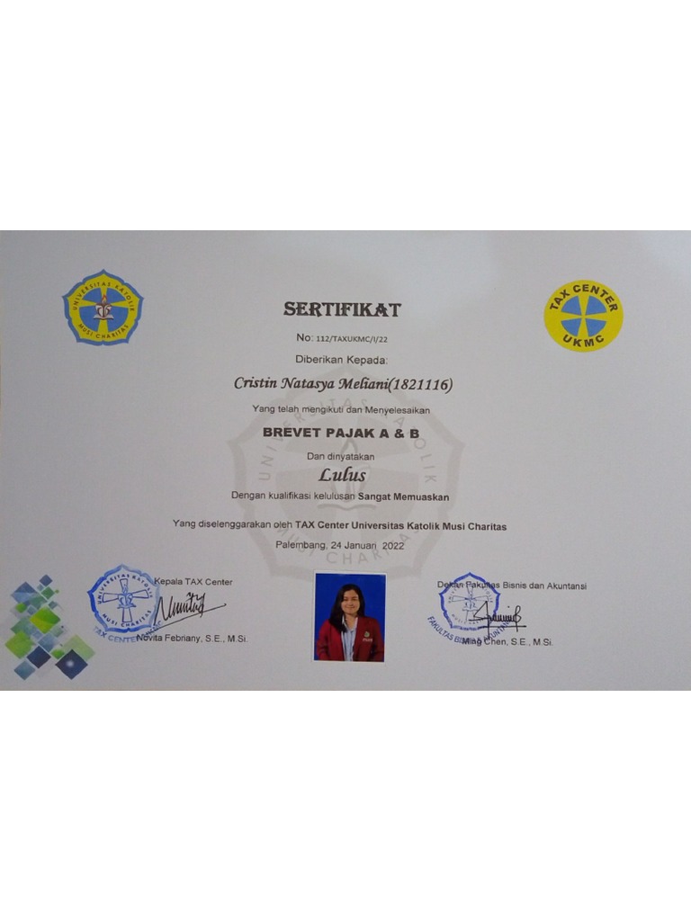 Sertifikat Brevet Pajak A&B PDF | PDF