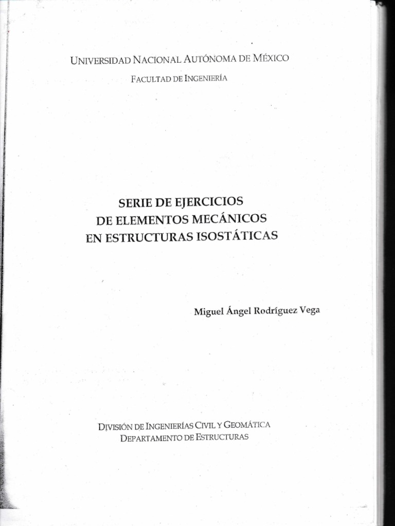 Serie de Ejercicios de Elementos Mecanicos en Estructuras Isostaticas PDF | PDF