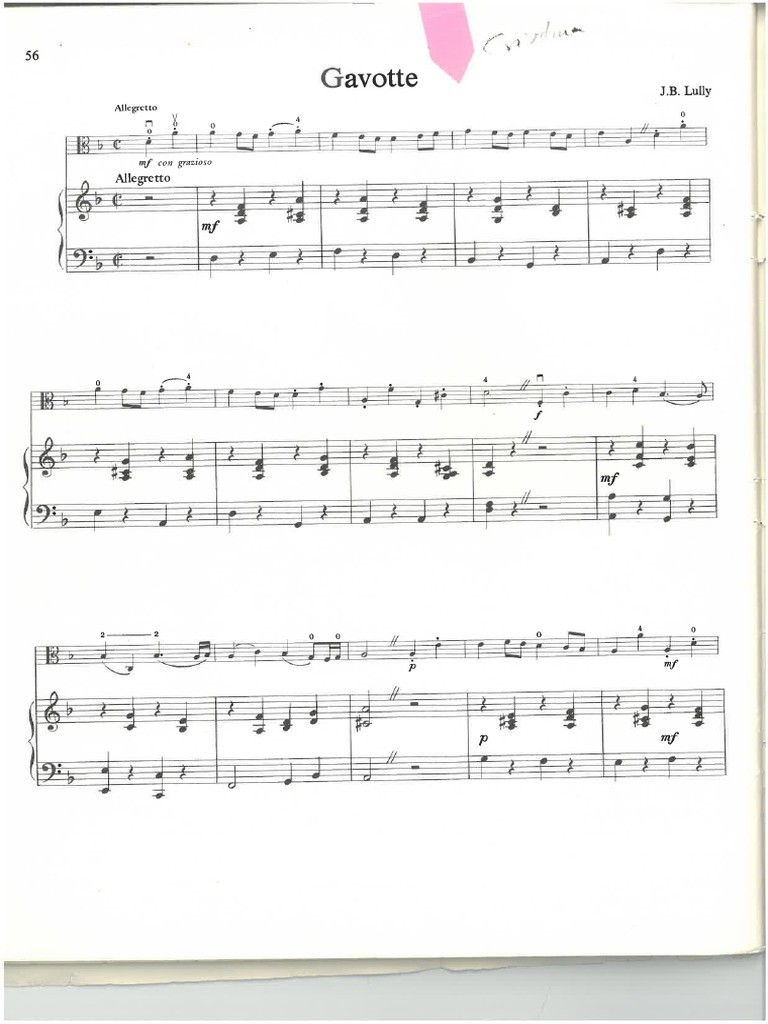 GAVOTTE (SUZUKI 2 J.B. Lully) PDF | PDF