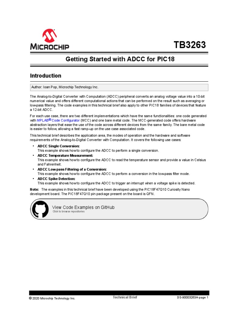 Getting Started With ADCC For PIC18 PDF | PDF | Analog To Digital Converter | Electronic Filter