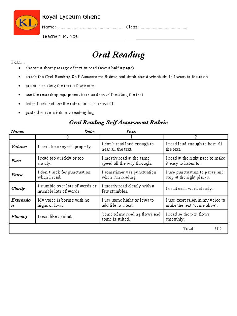 Self Evaluation Reading Aloud Direct Method Activities - 108966 | PDF