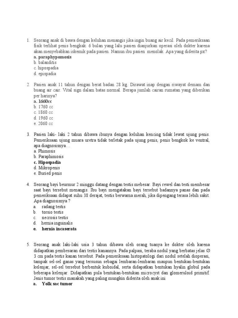 Soal Urologi Anak Smart Ukmppd | PDF | Ilmu Sosial | Kesehatan Holistik