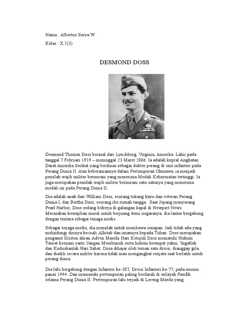 'Biografi' Desmond Doss | PDF
