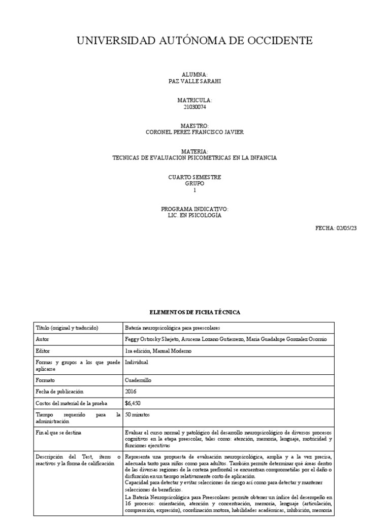 Ficha Tecnica de Banpe | PDF