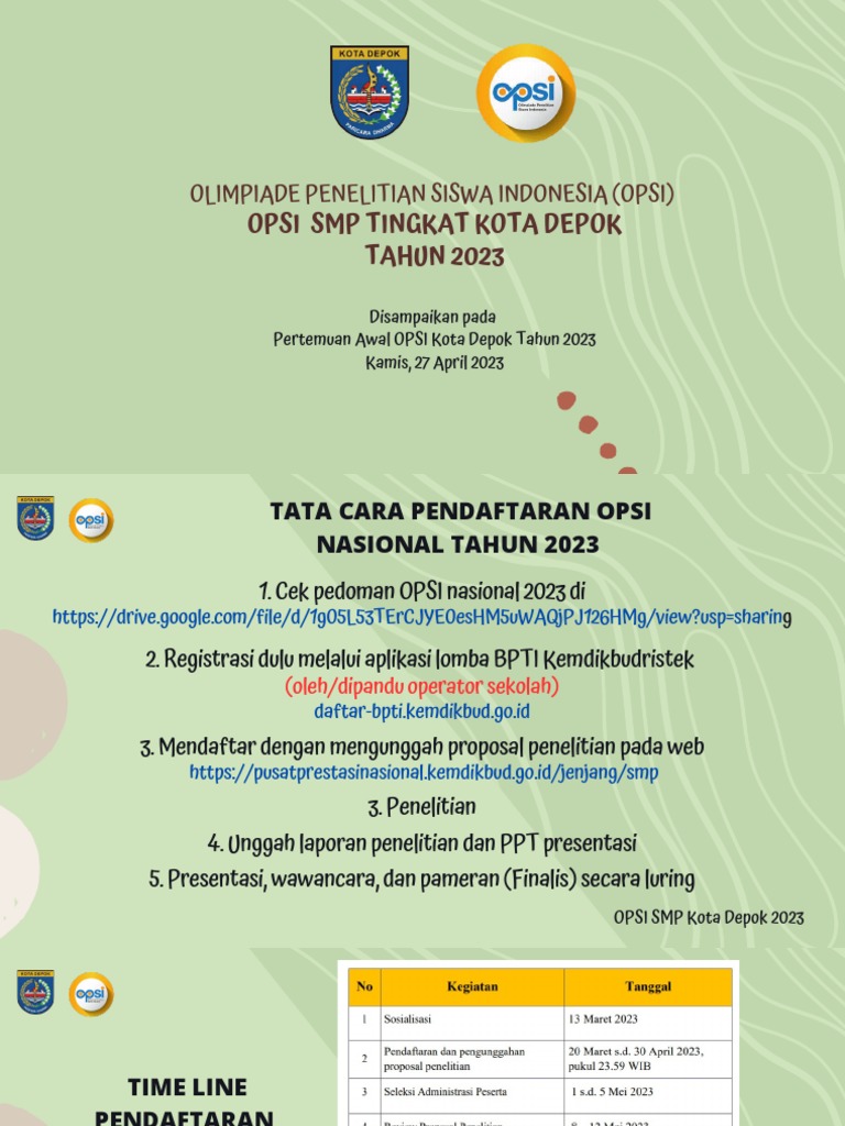 Info OPSI 2023 Depok Rev | PDF