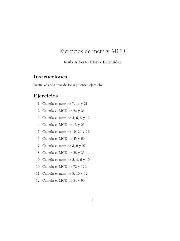 Ejercicios_MCD_y_mcm (1).pdf | PDF