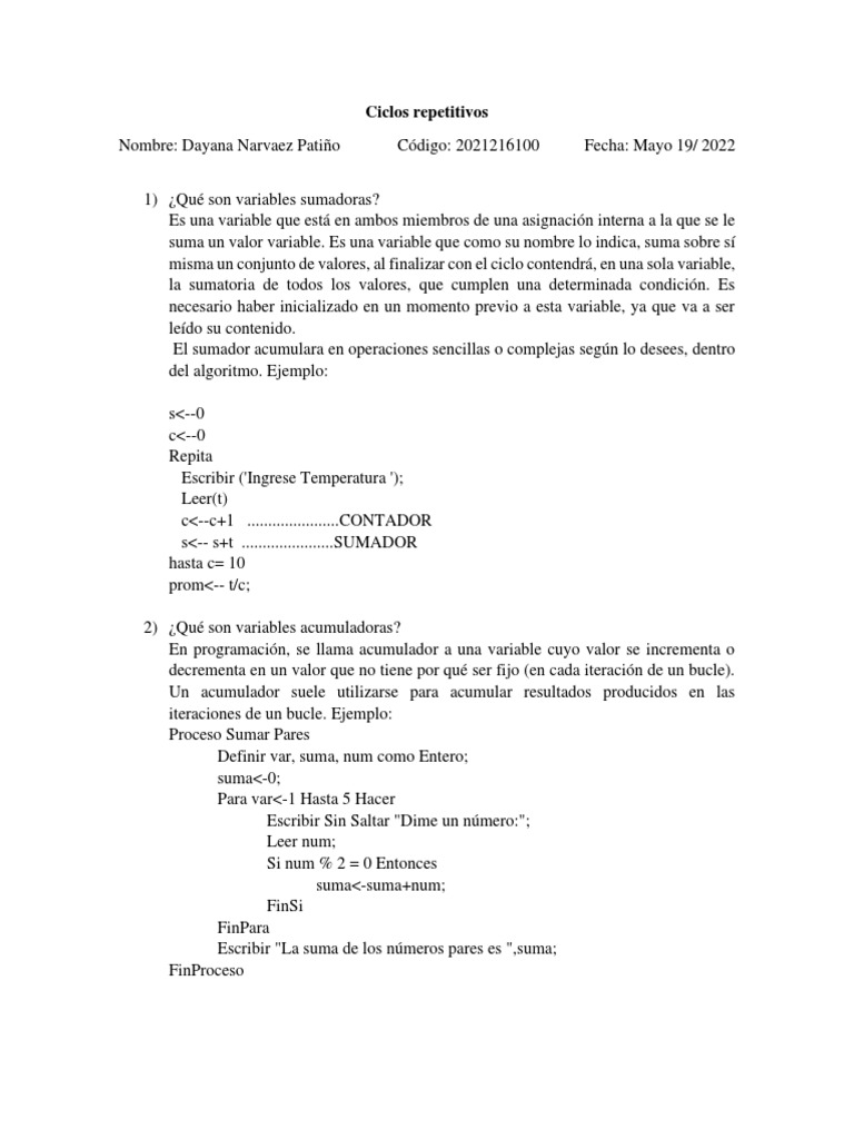 Introducción a Ciclos Repetitivos | PDF