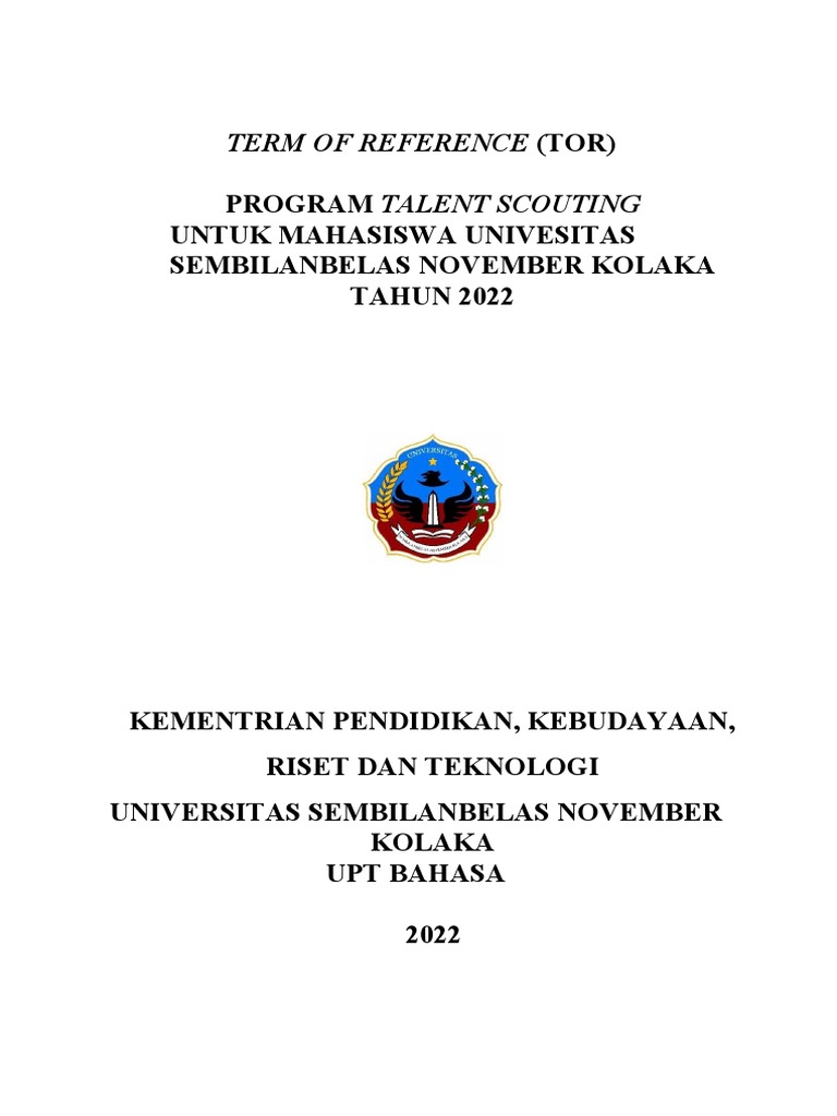 TOR OK-Talent Scouting Mahasiswa USN Kolaka-UPT Bahasa | PDF