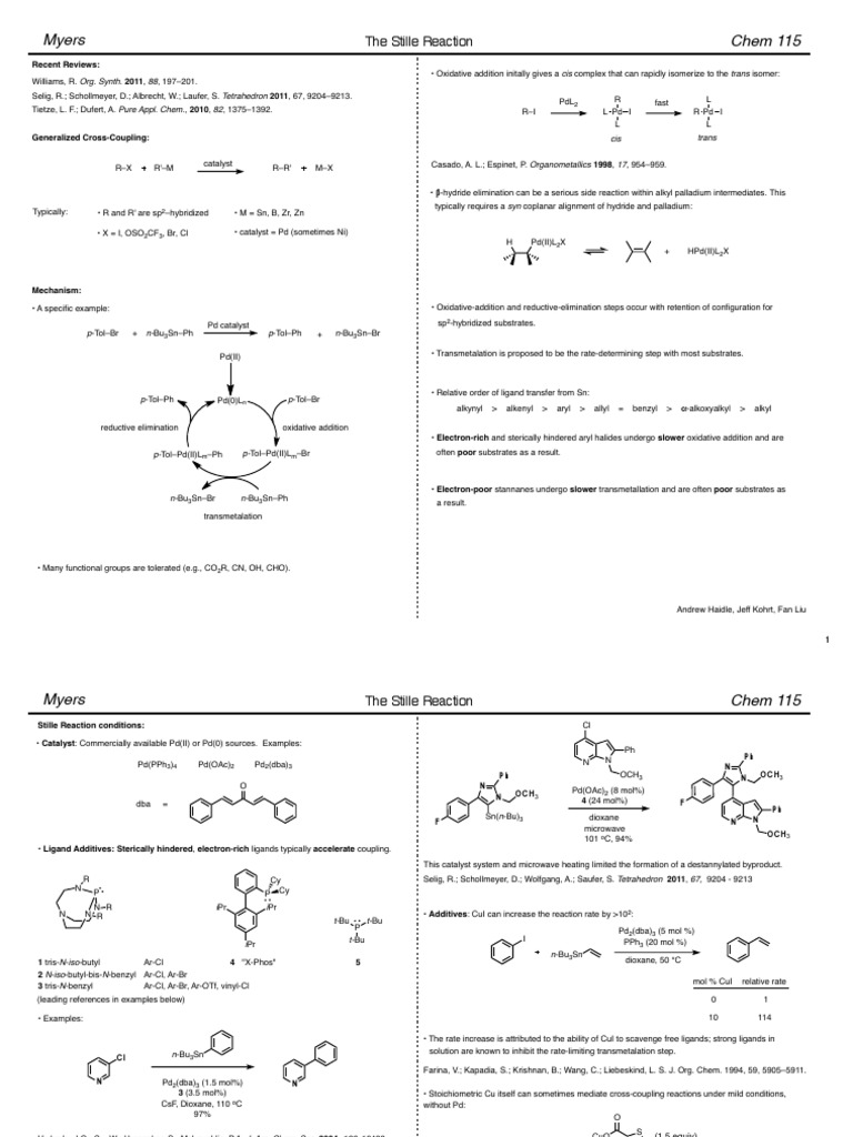 Stille Reaction: Cross-Coupling Guide | PDF
