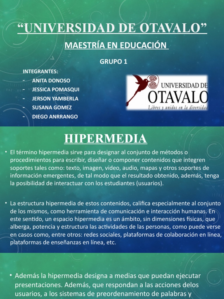 Hipermedia en Educación Interactiva | PDF