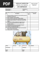 Air Compressor Pre-Startup Inspection Checklist | PDF