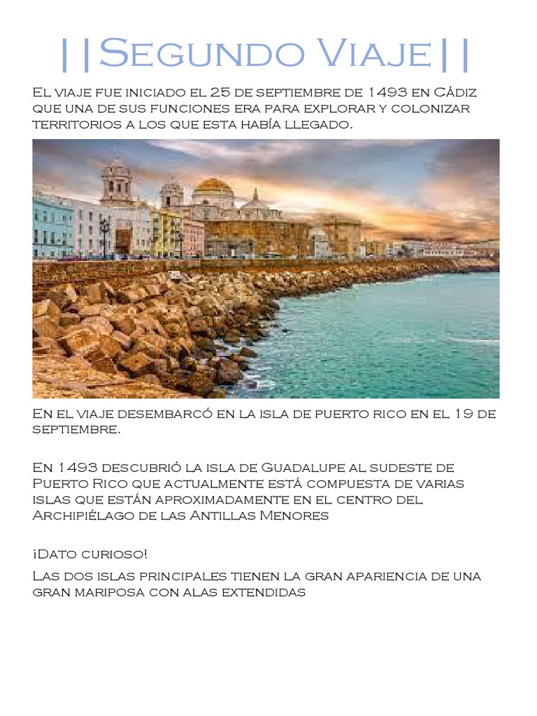 Segundo Viaje Cristobal Colón - PDF | PDF | Viajes y turismo | Historia