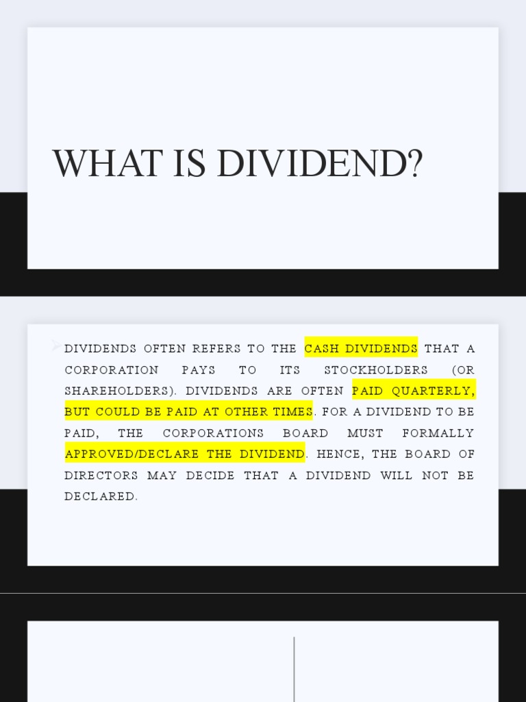 What Is Dividend and Forms of Dividend | PDF | Dividend | Financial Services