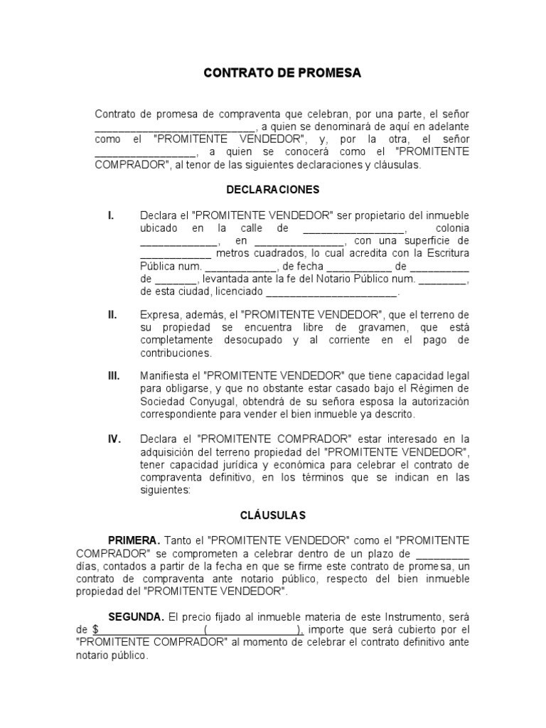 Contrato de Promesa | PDF