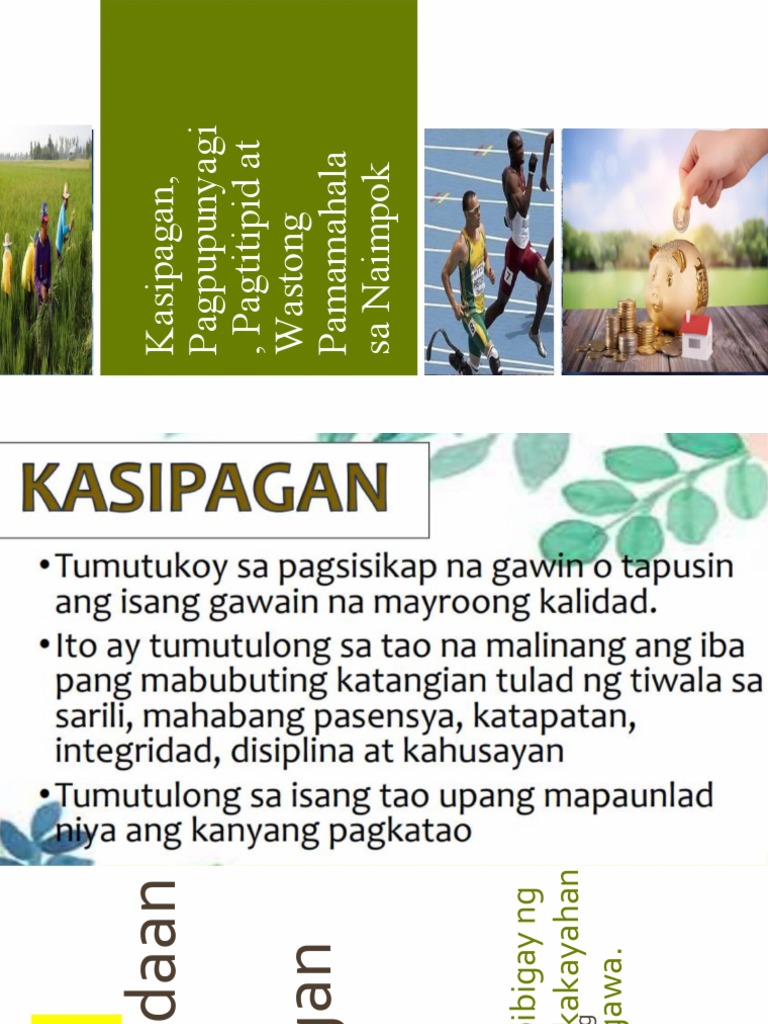 Kasipagan Pagpupunyagi Pagtitipid at Pag Iimpok | PDF