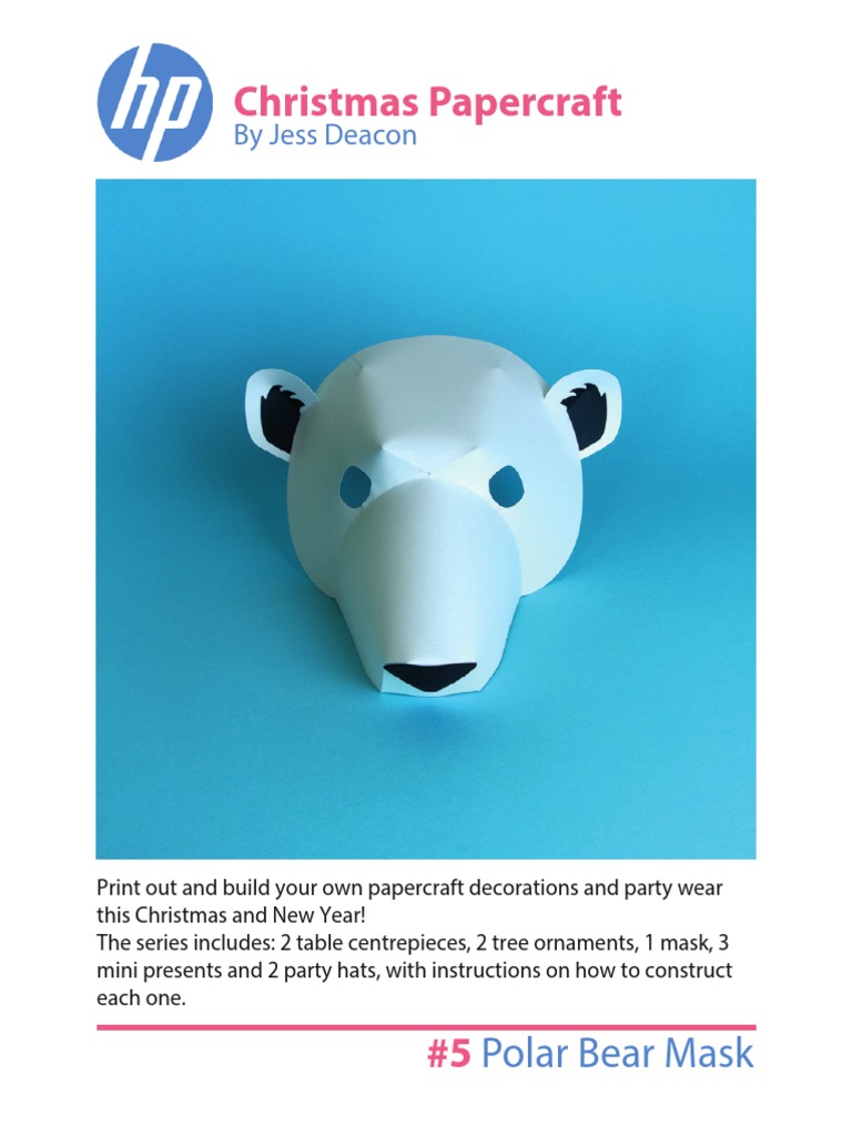 Polar Bear Mask Crafts Blank PDF | PDF