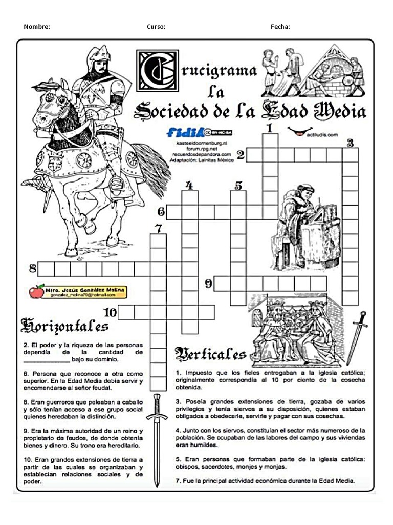 Feudalismo Crucigrama PDF | PDF