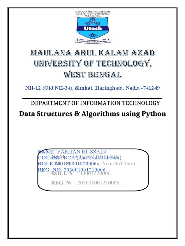 FARHAN HUSSAIN - BCA - DSA - LabCopy - 2021 | PDF FARHAN HUSSAIN - BCA - DSA - LabCopy - 2021 | PDF