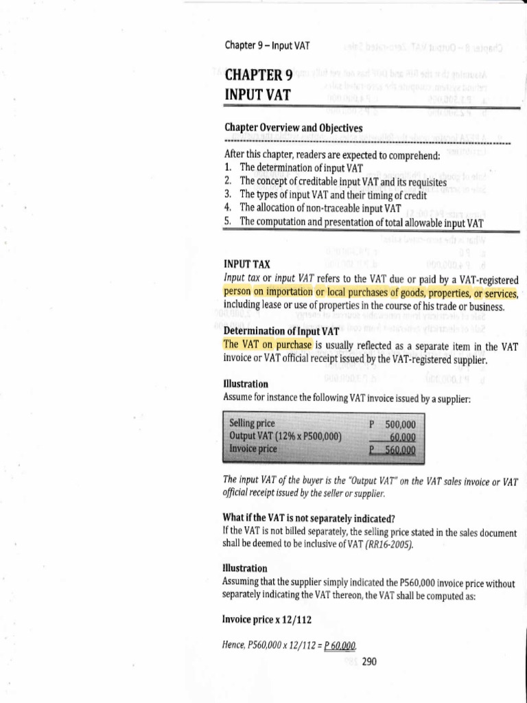 TAX232_INPUT VAT | PDF