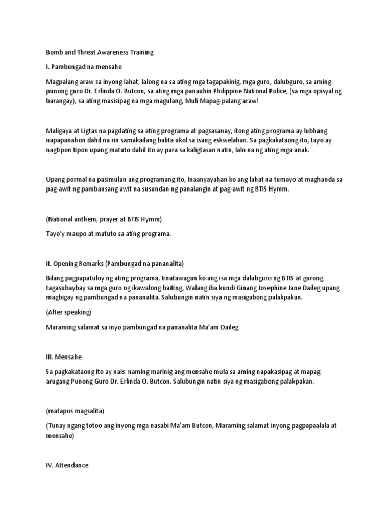 Bomb and Threat Awareness Training | PDF