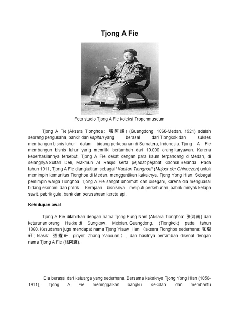 Sejarah Tjong A Fie | PDF
