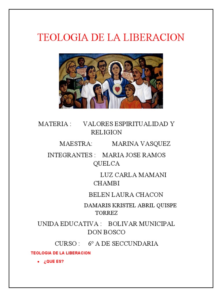 Teologia de La Liberacion | PDF | Teología | Creencia religiosa y doctrina