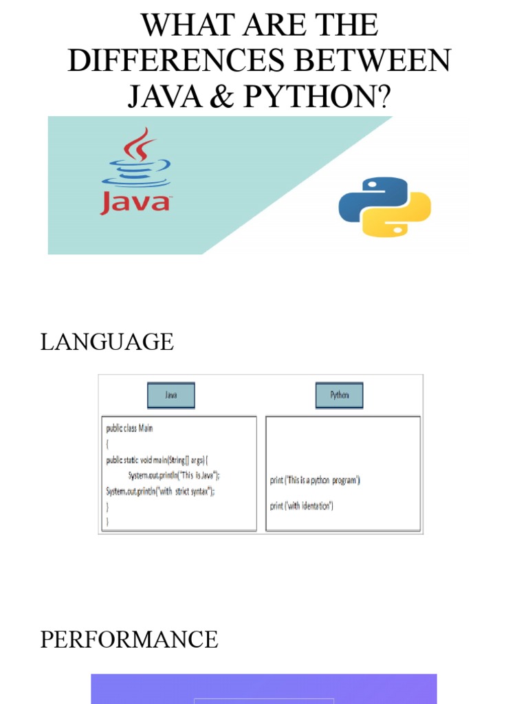 What Are The Differences Between Java Python | PDF