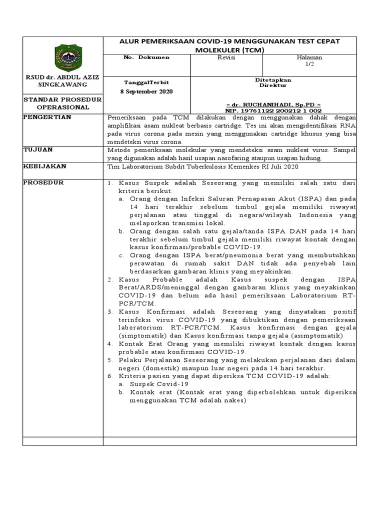 Spo Pemeriksaan TCM | PDF