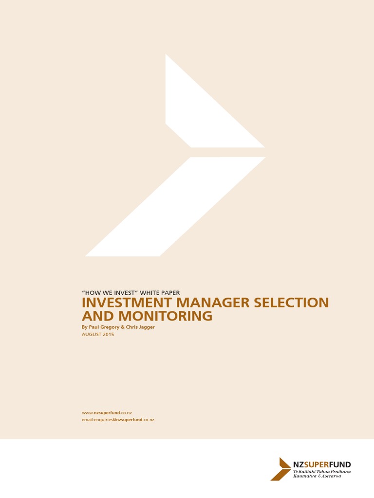 Investment Manager Selection White Paper PDF | PDF