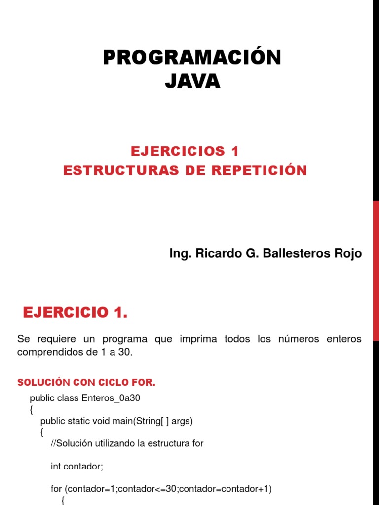 Ejercicios de Java: Bucles Básicos | PDF | Java (lenguaje de programación) | Modelos de computación