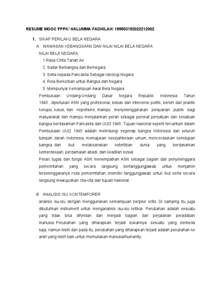 Resume Mooc PPPK | PDF