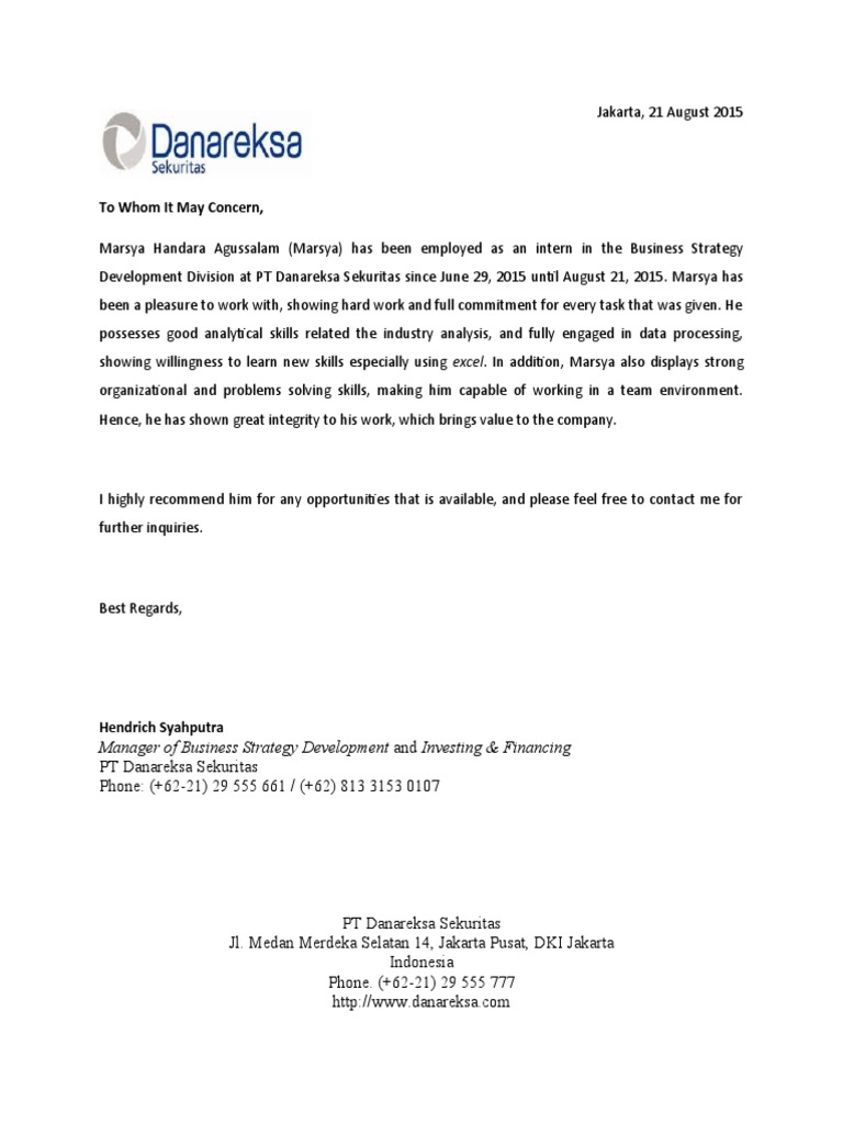 Reference Letter | PDF