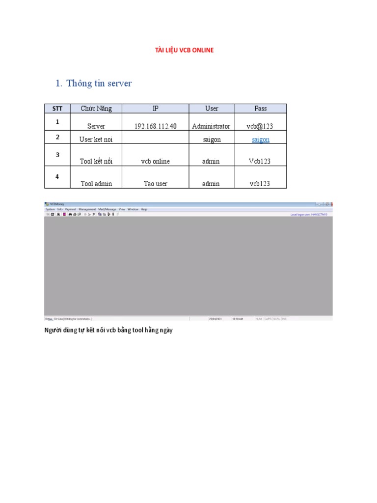 TÀI LIỆU CÀI ĐẶT VCB | PDF