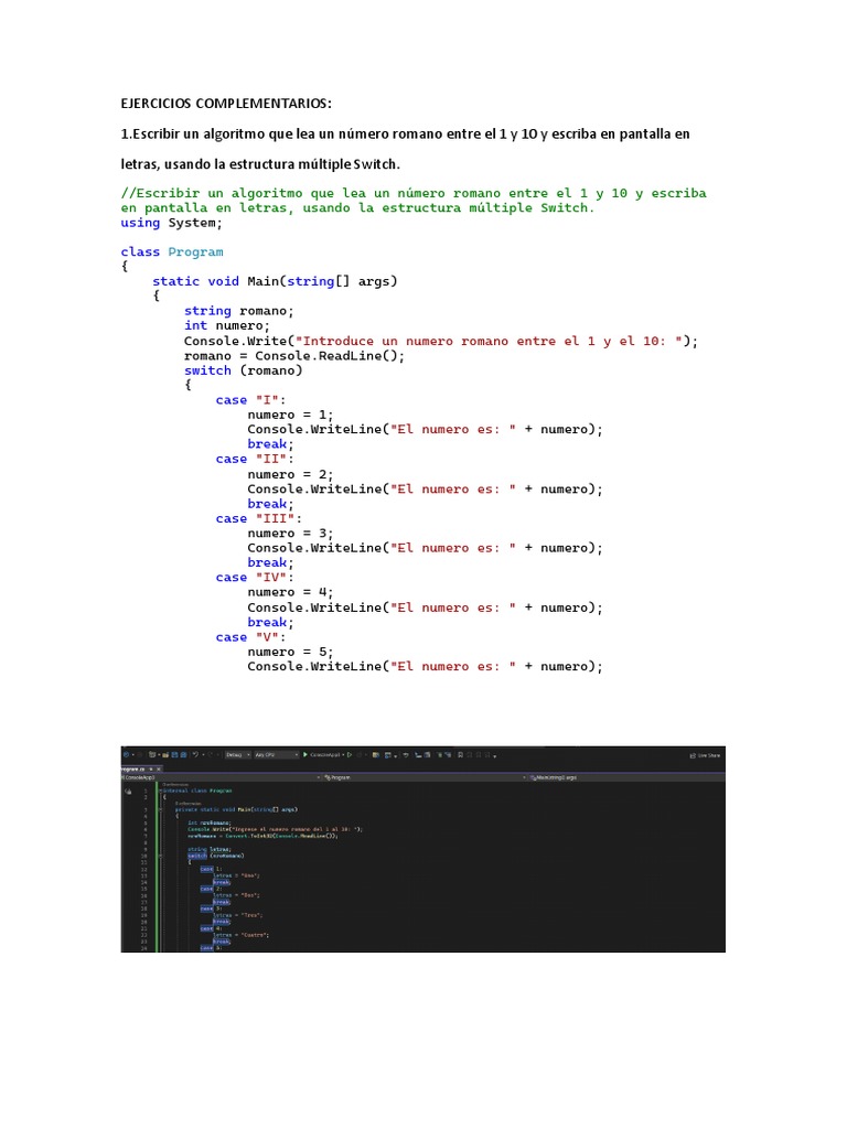 EJERCICIOS COMPLEMENTARIOS.pdf | PDF | Programación de computadoras ...