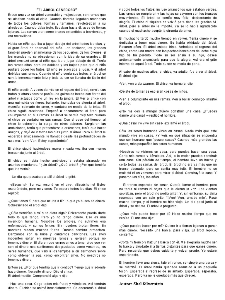 El Arbol Generoso | PDF