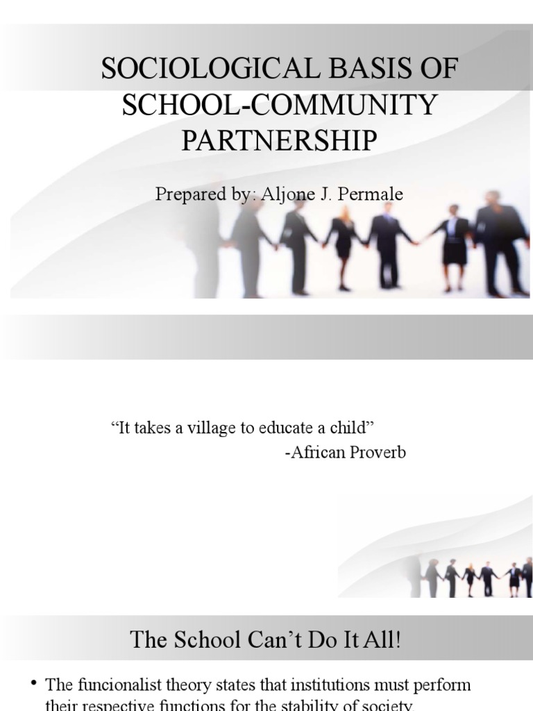 Sociological Basis of School-Community Partnership | PDF
