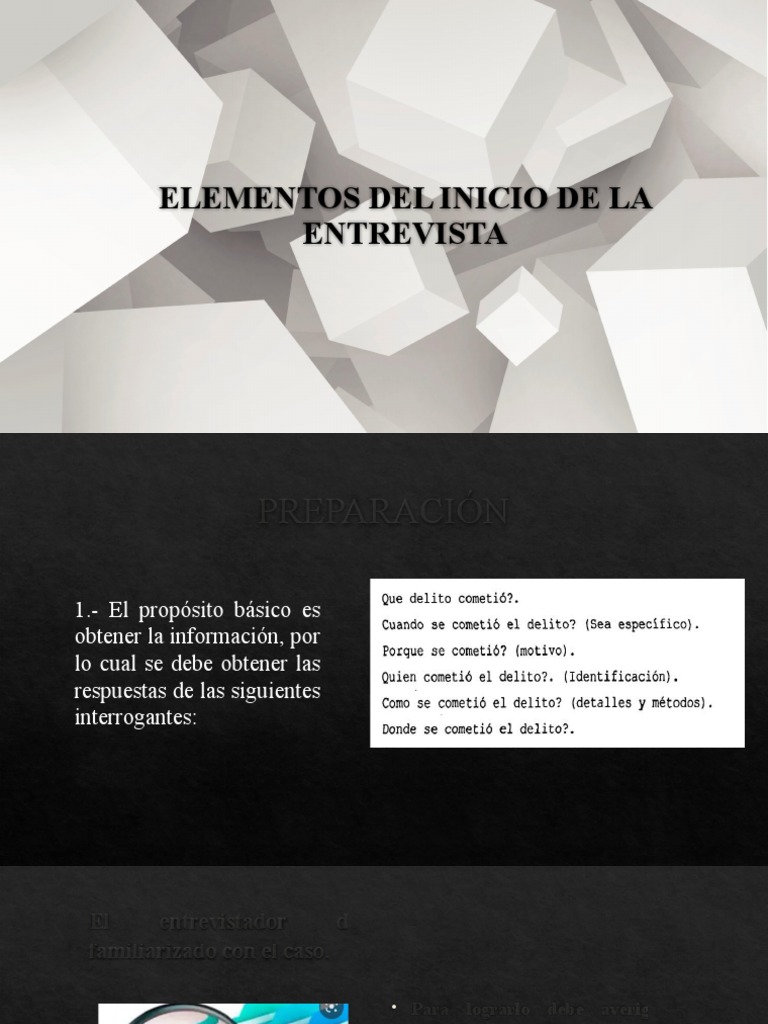 Elementos A Considerar Al Inicio de La Entrevista | PDF