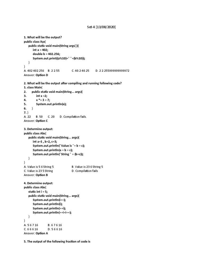 Java - OLT 4 20200813 | PDF | Teaching Methods & Materials | Computers