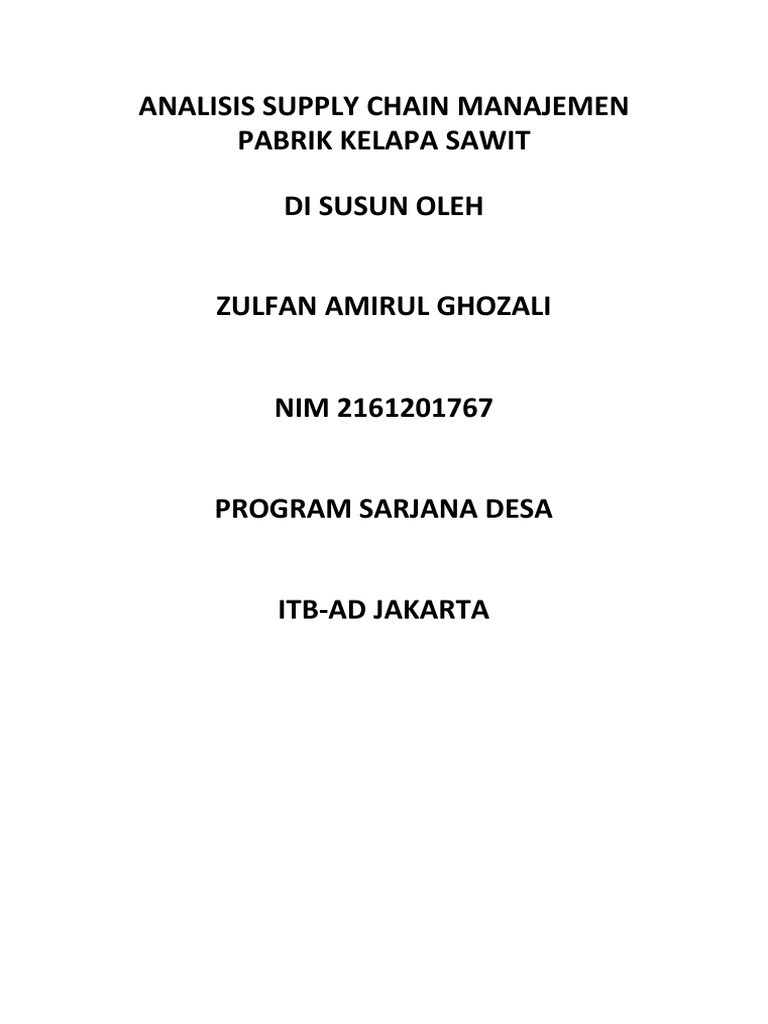 Analisis Supply Chain Manajemen | PDF