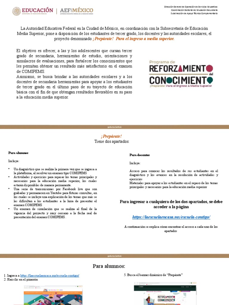 [TITULO]: "¡Prepárate! Proyecto para fortalecer los conocimientos de ...