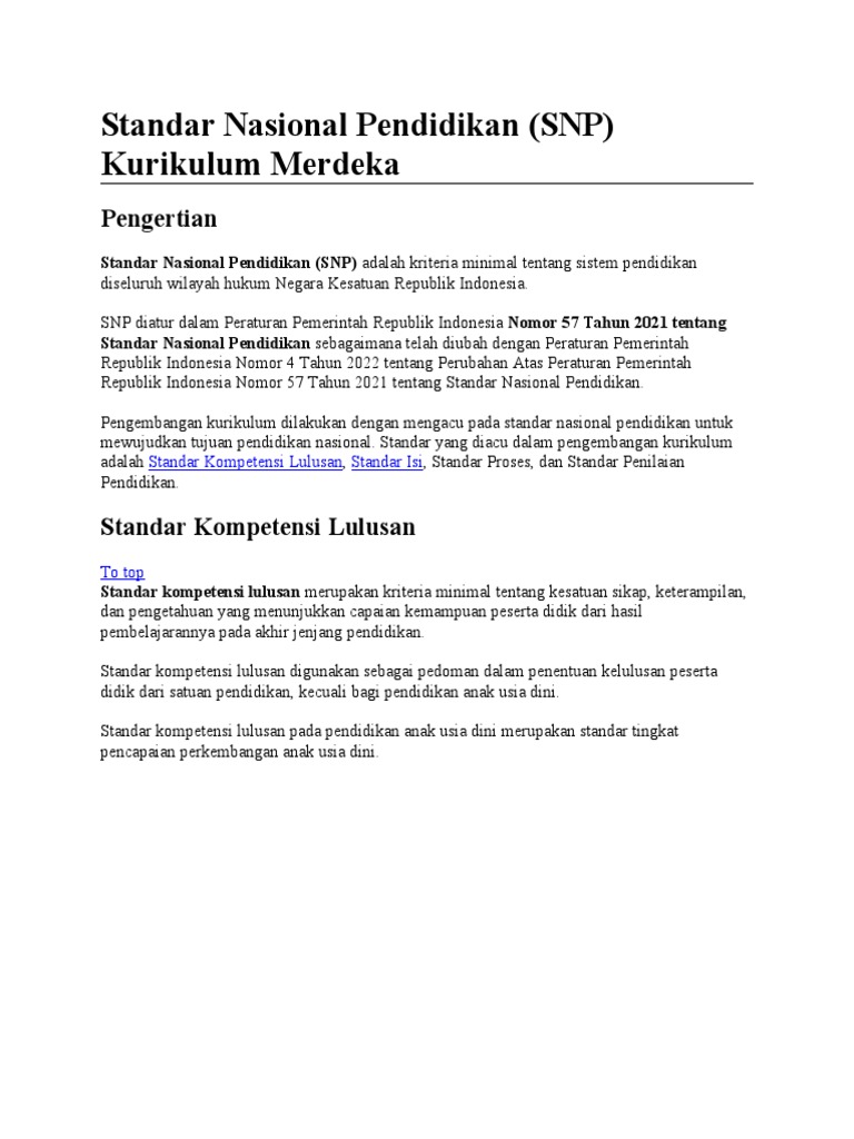 Standar Nasional Pendidikan | PDF | Karier & Perkembangan