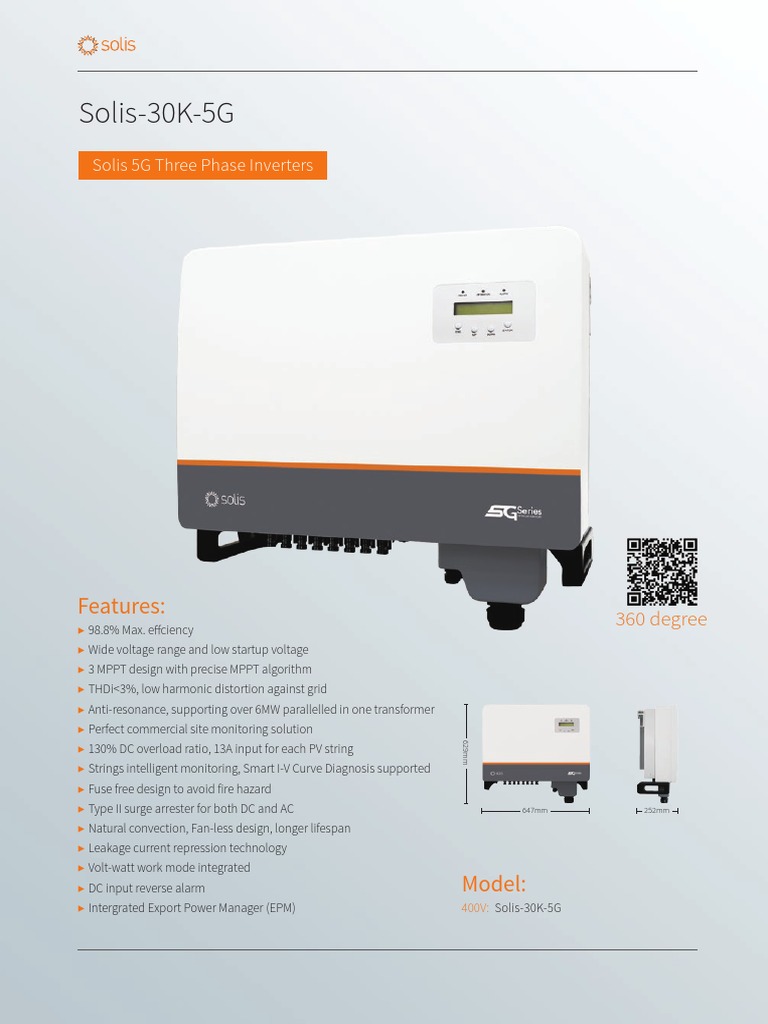 Datasheet - Solis 30K 5G | PDF | Electricity | Electric Power