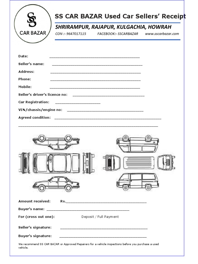 Used Car Sale Receipt Template | PDF | Business | Finance & Money ...