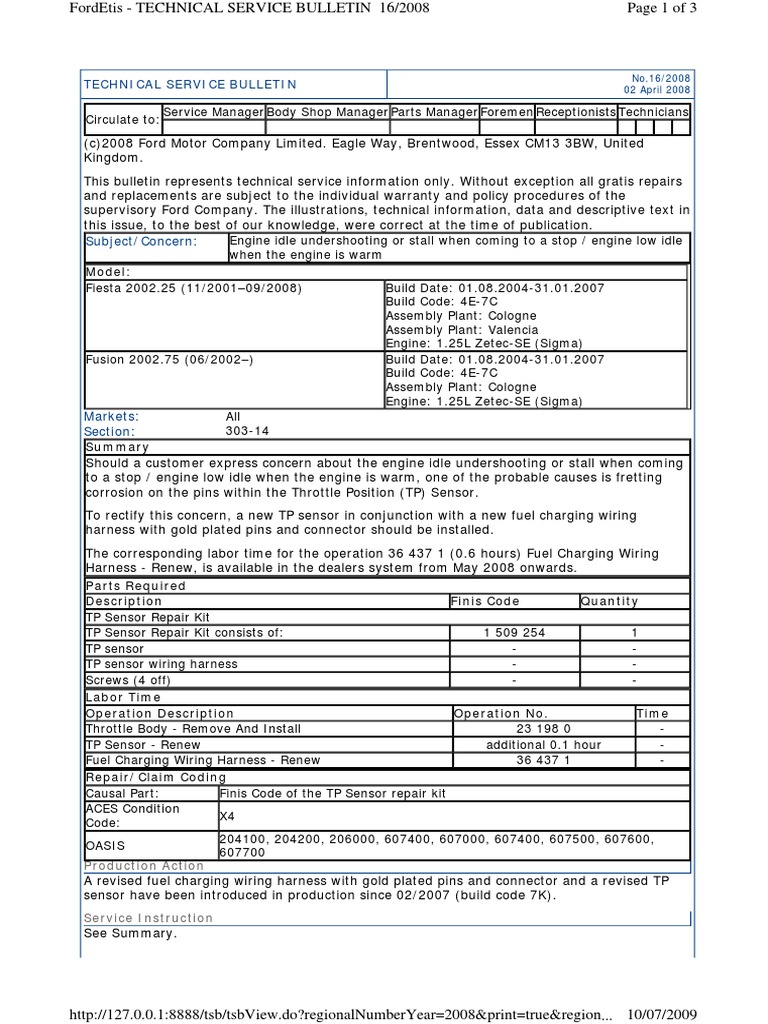 Technical Service Bulletin: Model | PDF | Home & Garden | Technology & Engineering