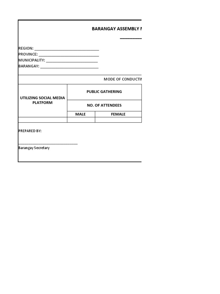Barangay Assembly Report | PDF